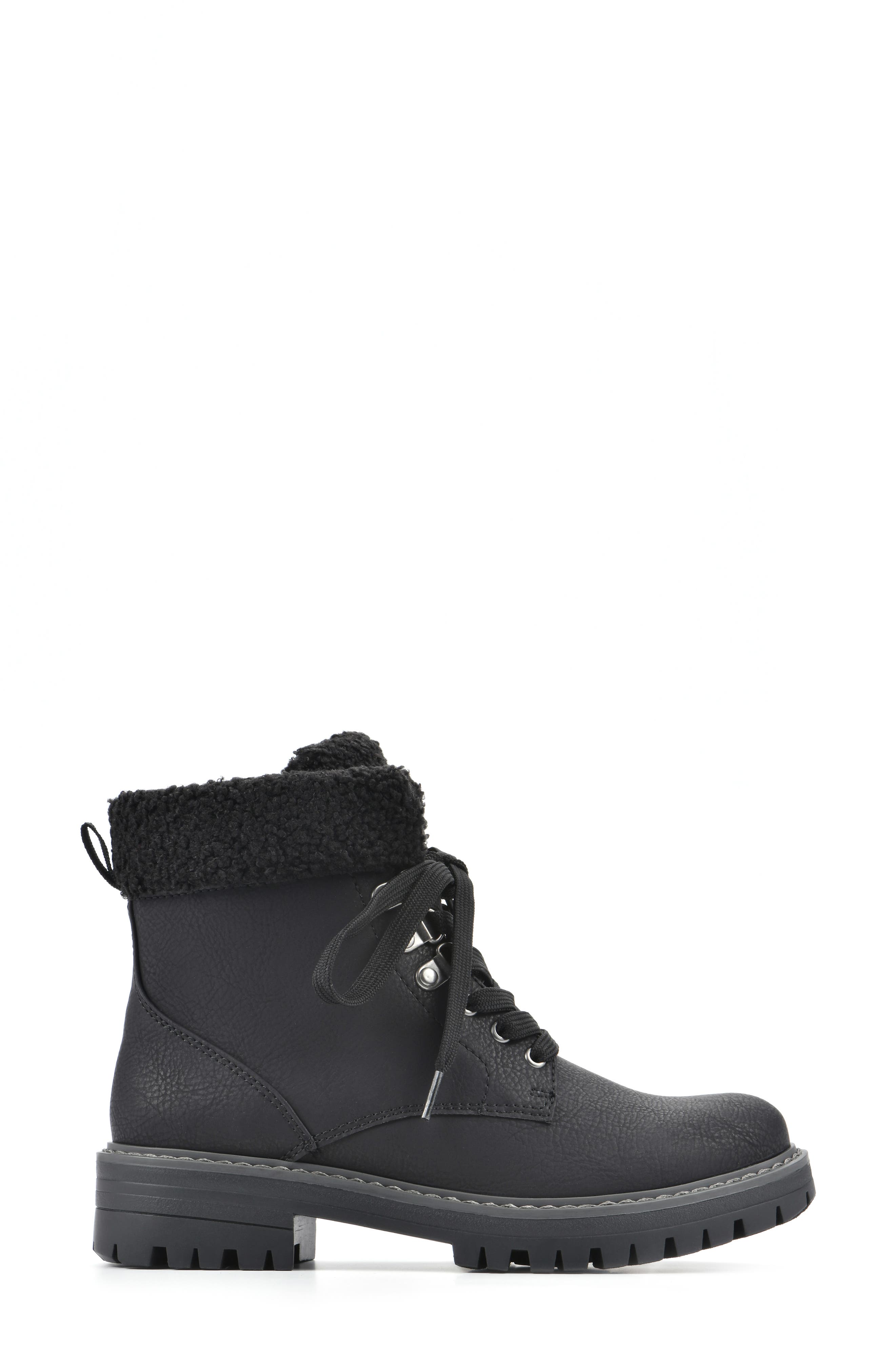 CLIFFS BY WHITE MOUNTAIN Miles Faux Shearling Collar Lug Boot (Women ...