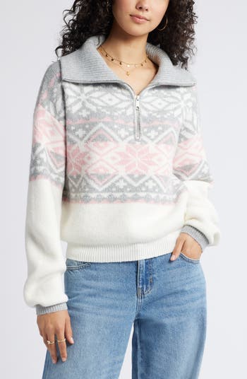 BP. Fair Isle Quarter Zip Sweater | Nordstromrack