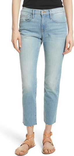 FRAME Le Boy High Waist Raw Hem Jeans | Nordstrom