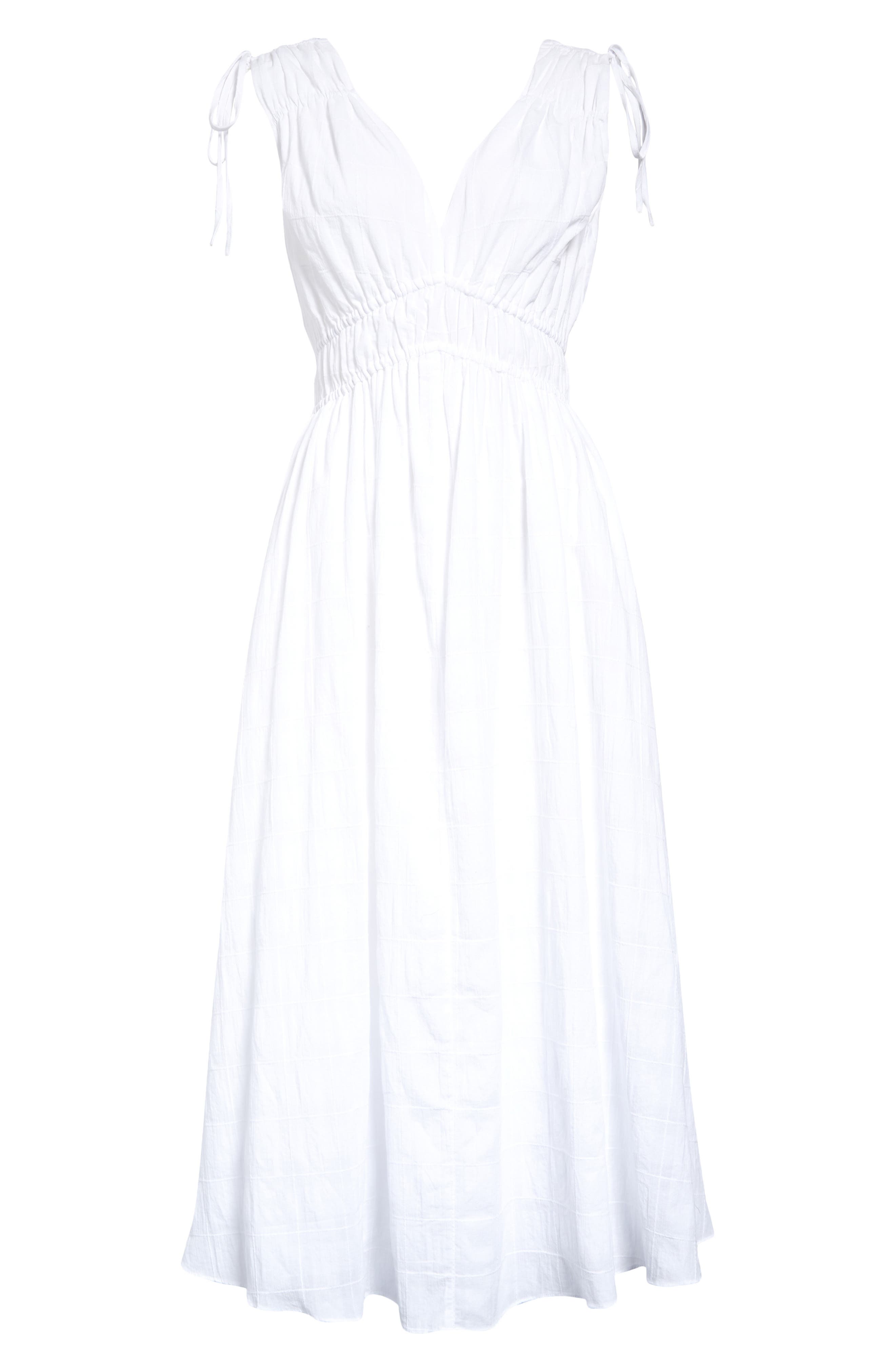 Madewell Joanna Smocked Windowpane Midi Dress | Nordstromrack