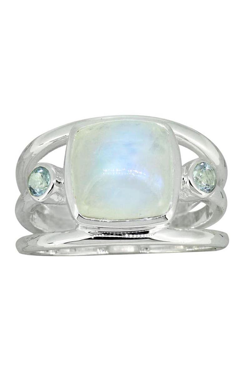NITYA Sterling Silver Rainbow Moonstone Blue Topaz Ring | Nordstromrack