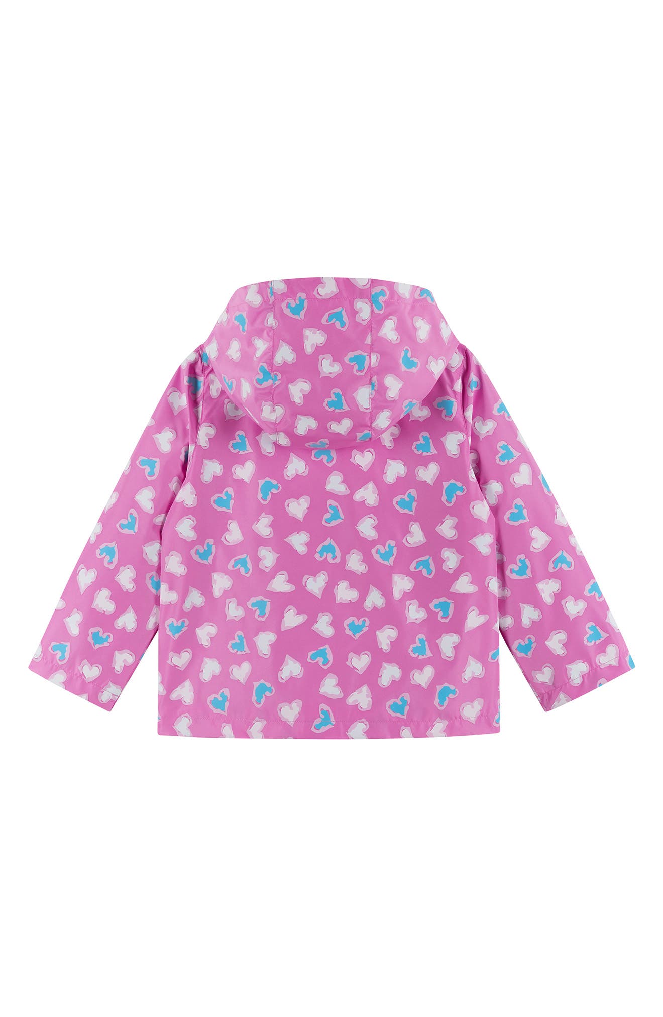 Andy & Evan Kids' Heart Print Color Change Rain Jacket | Nordstromrack