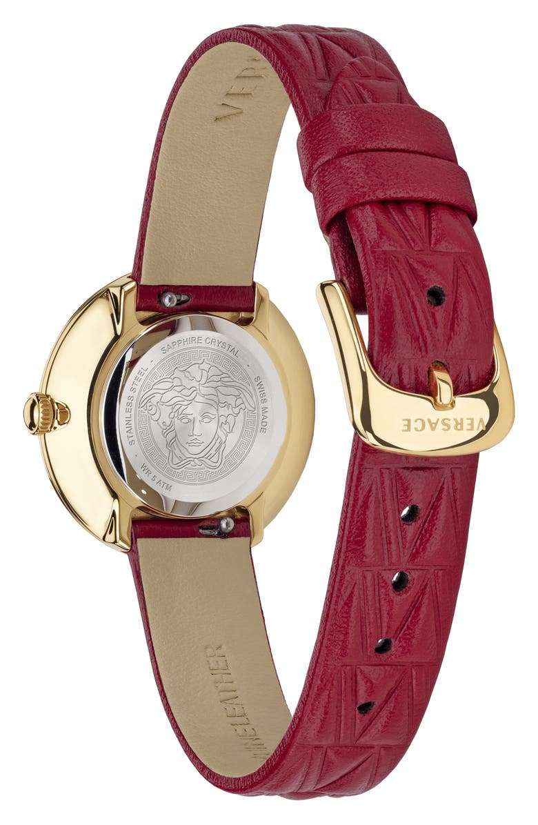 Versace Virtus Mini Leather Strap Watch, 28mm | Nordstrom