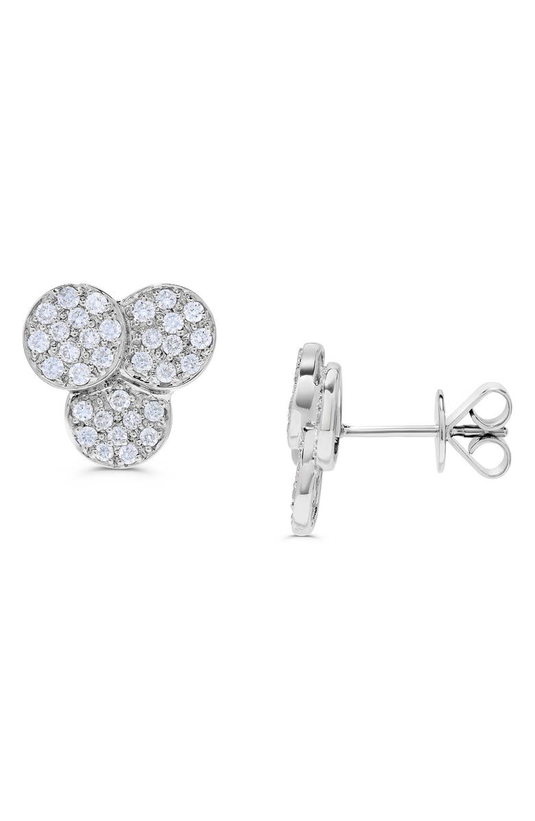 H.J. Namdar 14K White Gold Pavé Diamond Triple Disc Stud Earrings - 0 ...