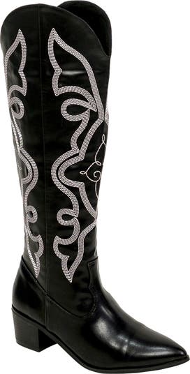 CHASE AND CHLOE Malena Western Knee High Boot (Women) | Nordstromrack