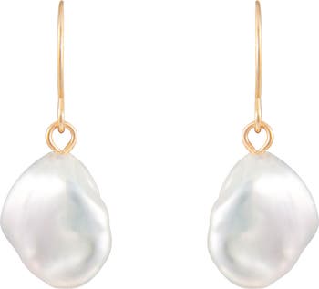 SPLENDID PEARLS 14K Gold 8-9mm Keshi Pearl Drop Earrings | Nordstromrack