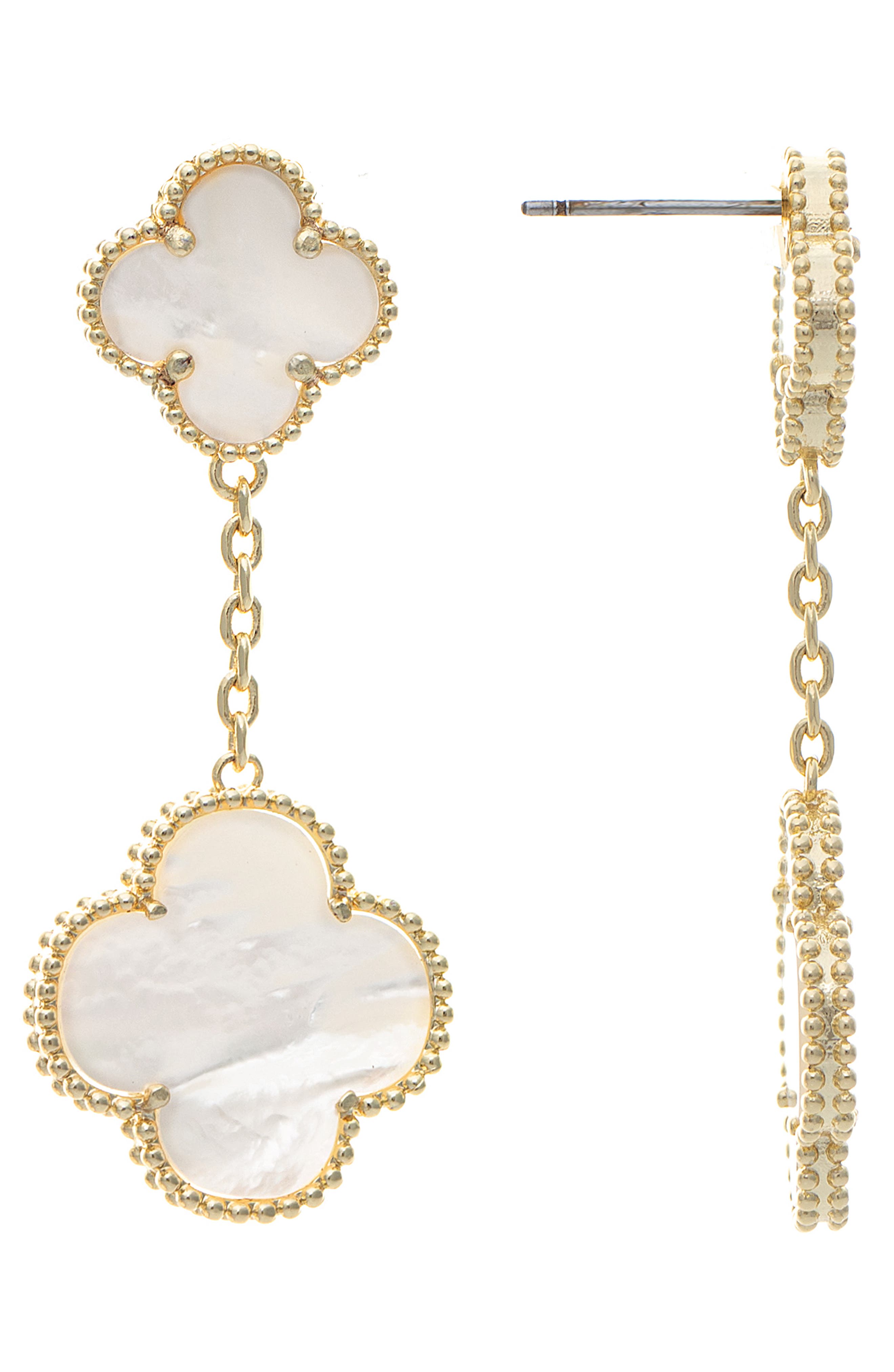 RIVKA FRIEDMAN 18K Gold Clad Double Clover Drop Earrings | Nordstromrack