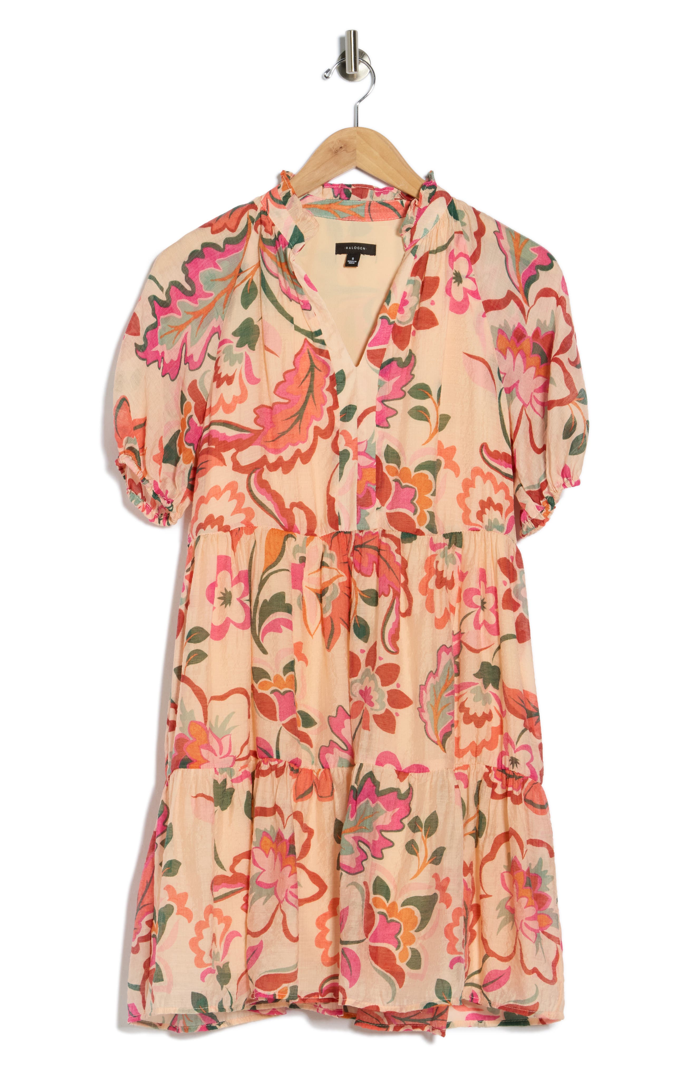 Halogen® Floral Puff Sleeve Dress | Nordstromrack