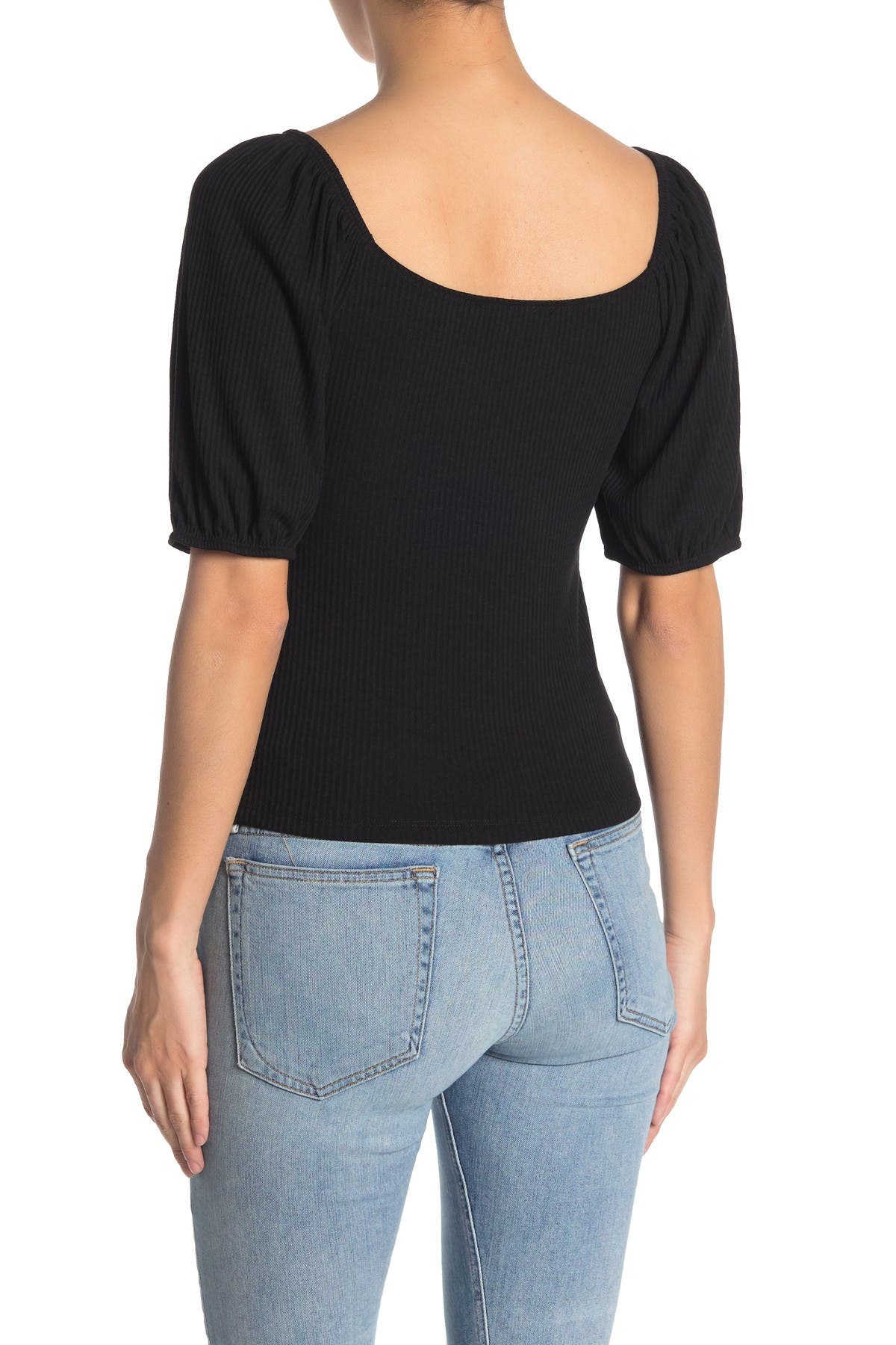 Elodie Square Neck Rib Knit Top | Nordstromrack