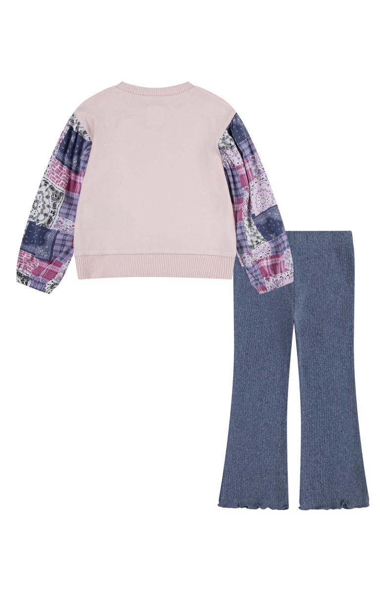Levi's® Kids' Logo Mixed Media Top & Flared Leggings Set | Nordstromrack