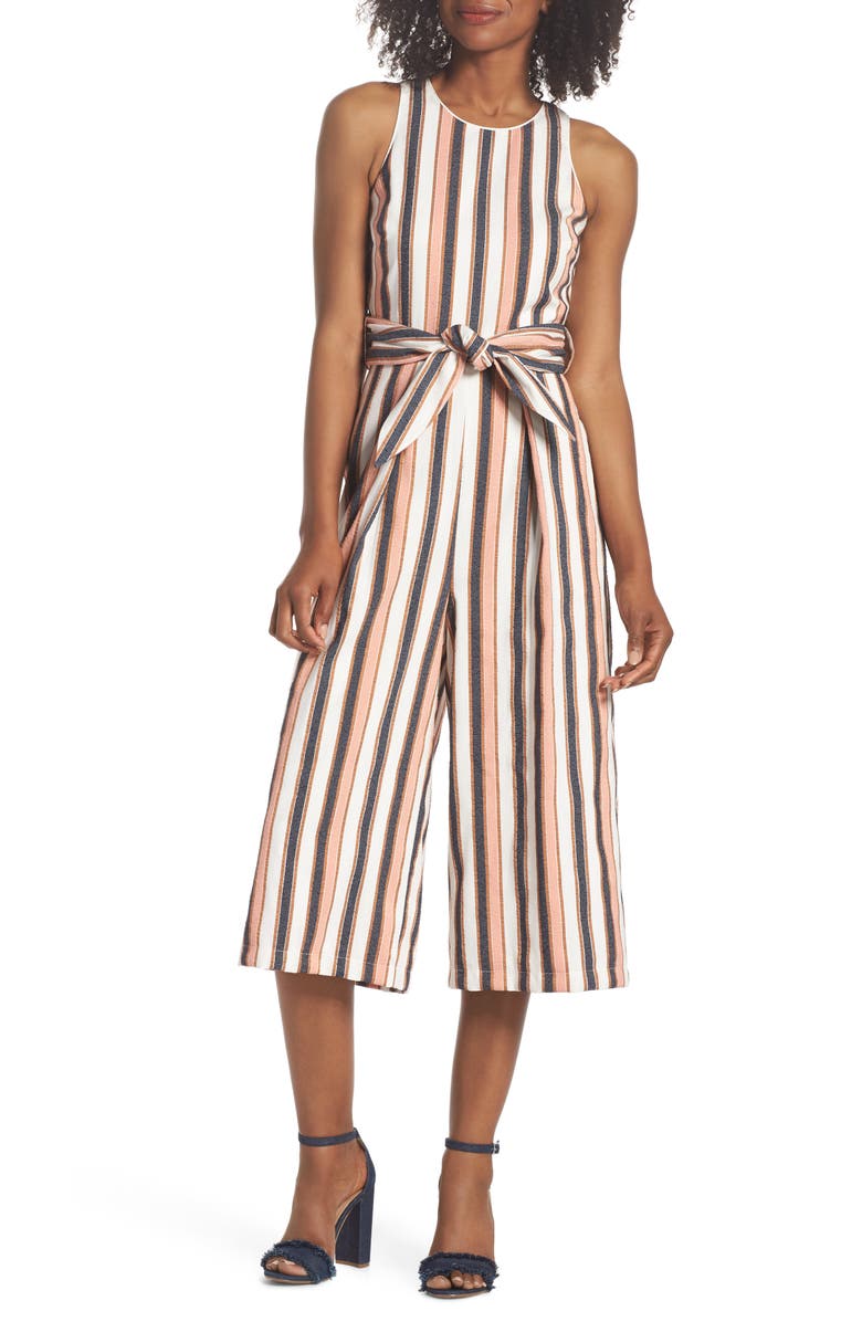 Adelyn Rae Gidget Cross Back Crop Jumpsuit | Nordstrom