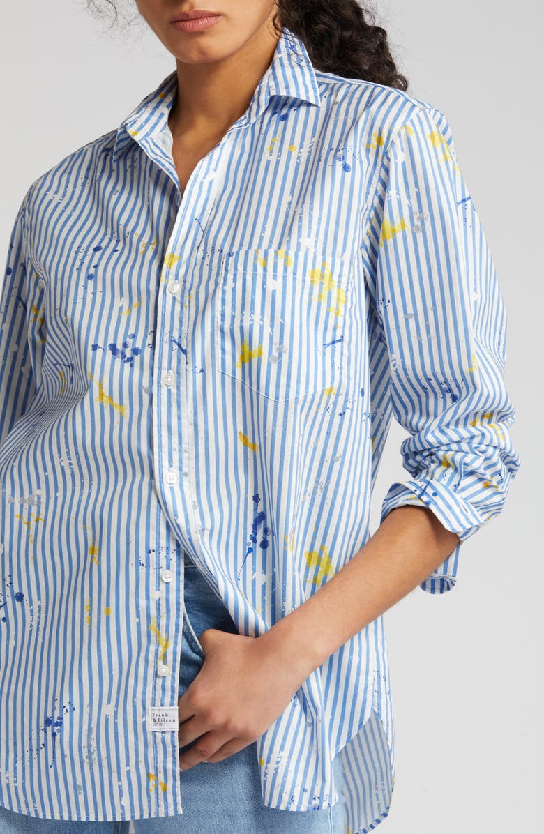 Frank & Eileen Joedy Paint Splatter Stripe Relaxed Button-Up Shirt ...