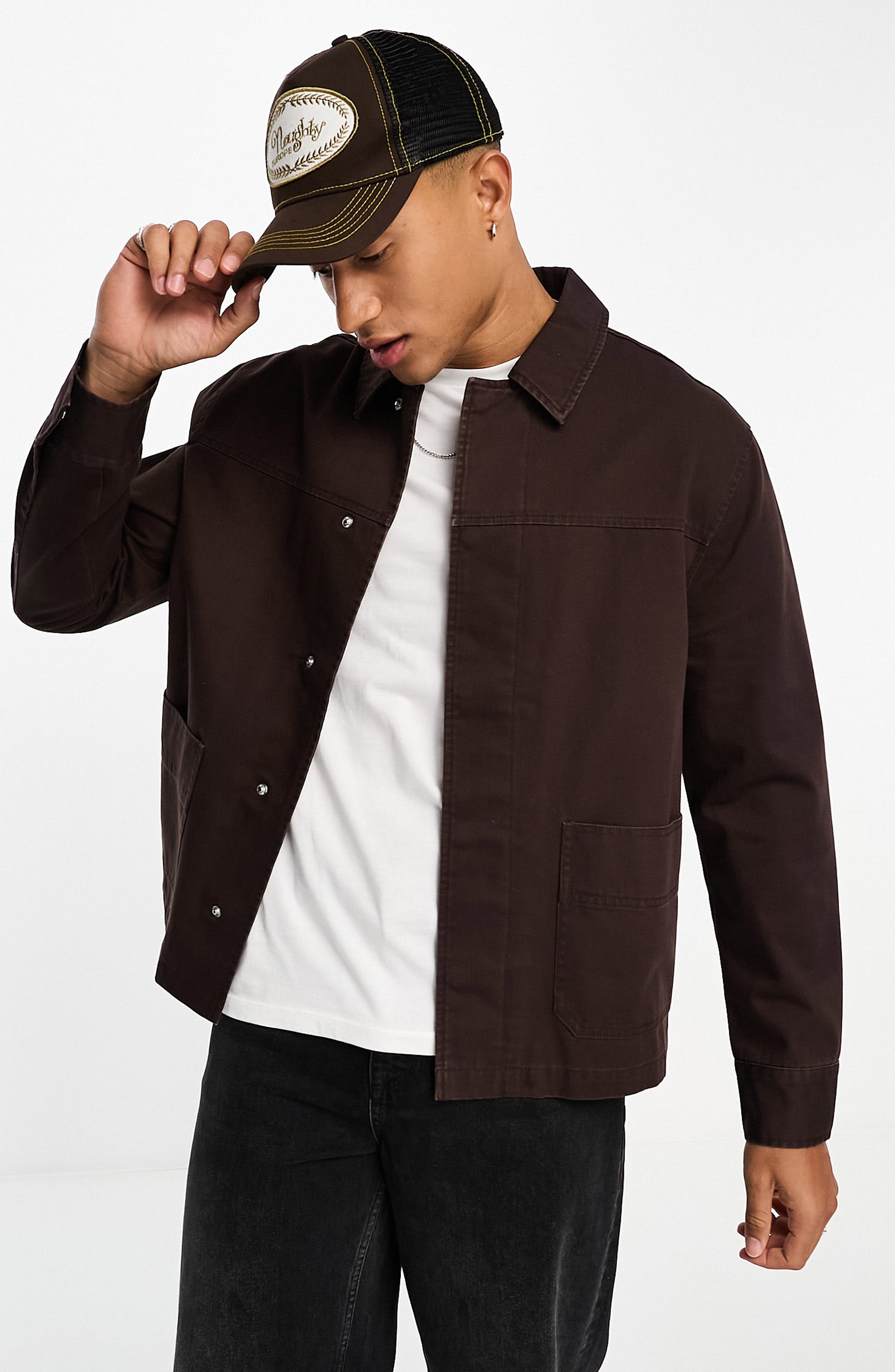 ASOS DESIGN Twill Shacket | Nordstrom