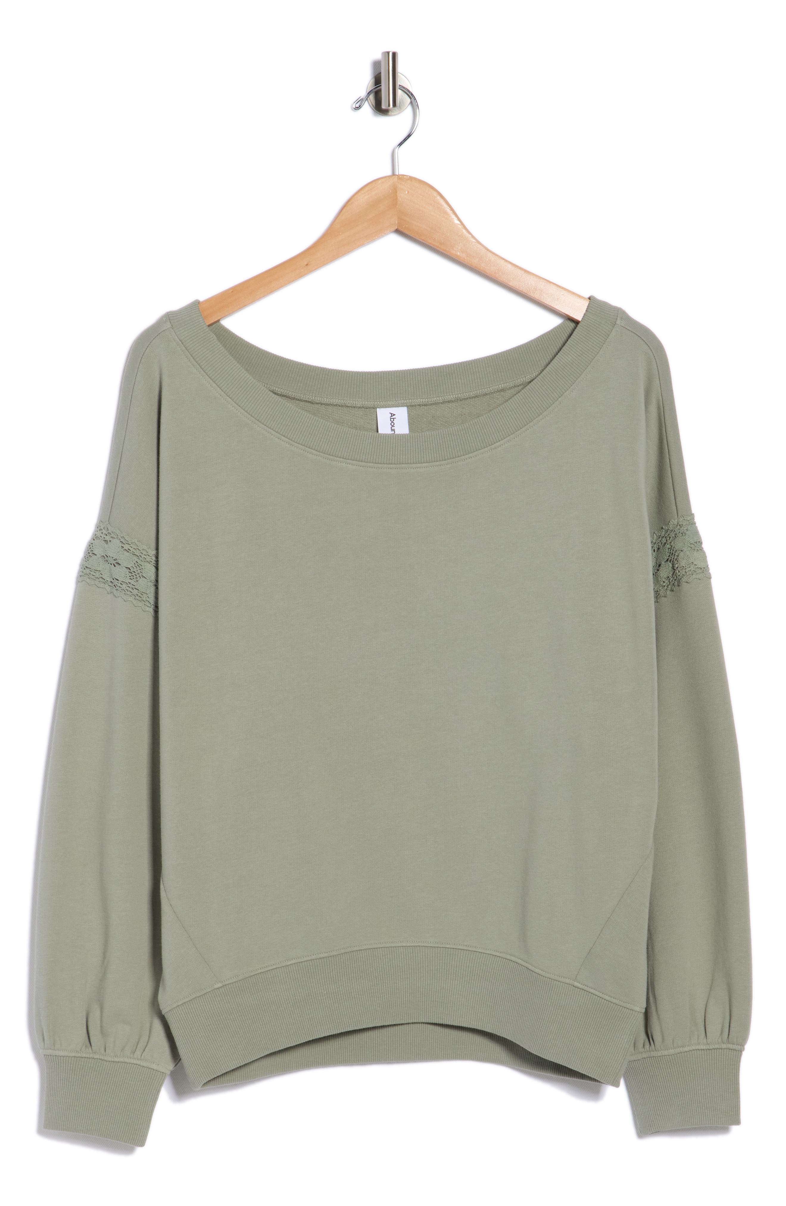Abound Lace Trim One-Shoulder Sweatshirt | Nordstromrack