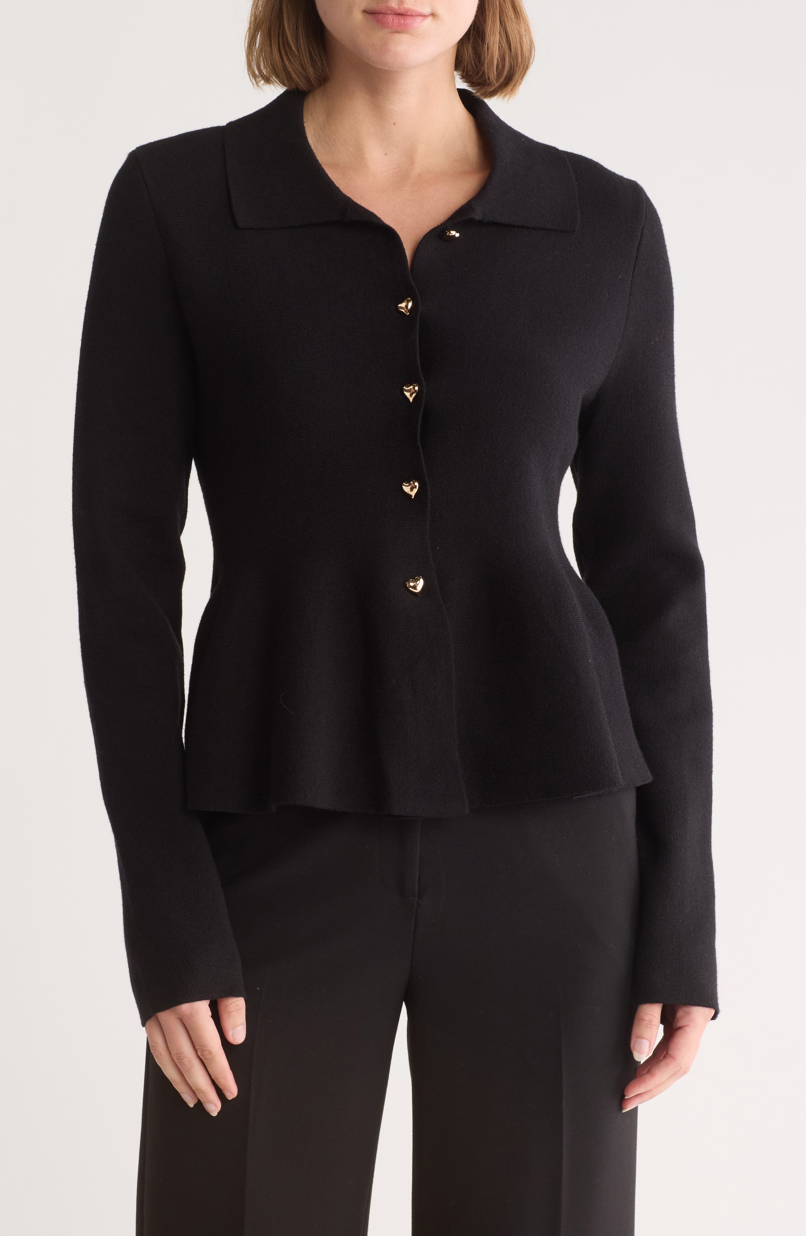 BY DESIGN Anya Crop Peplum Cardigan | Nordstromrack