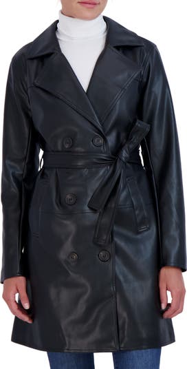 Sebby Faux Leather Trench Jacket | Nordstromrack