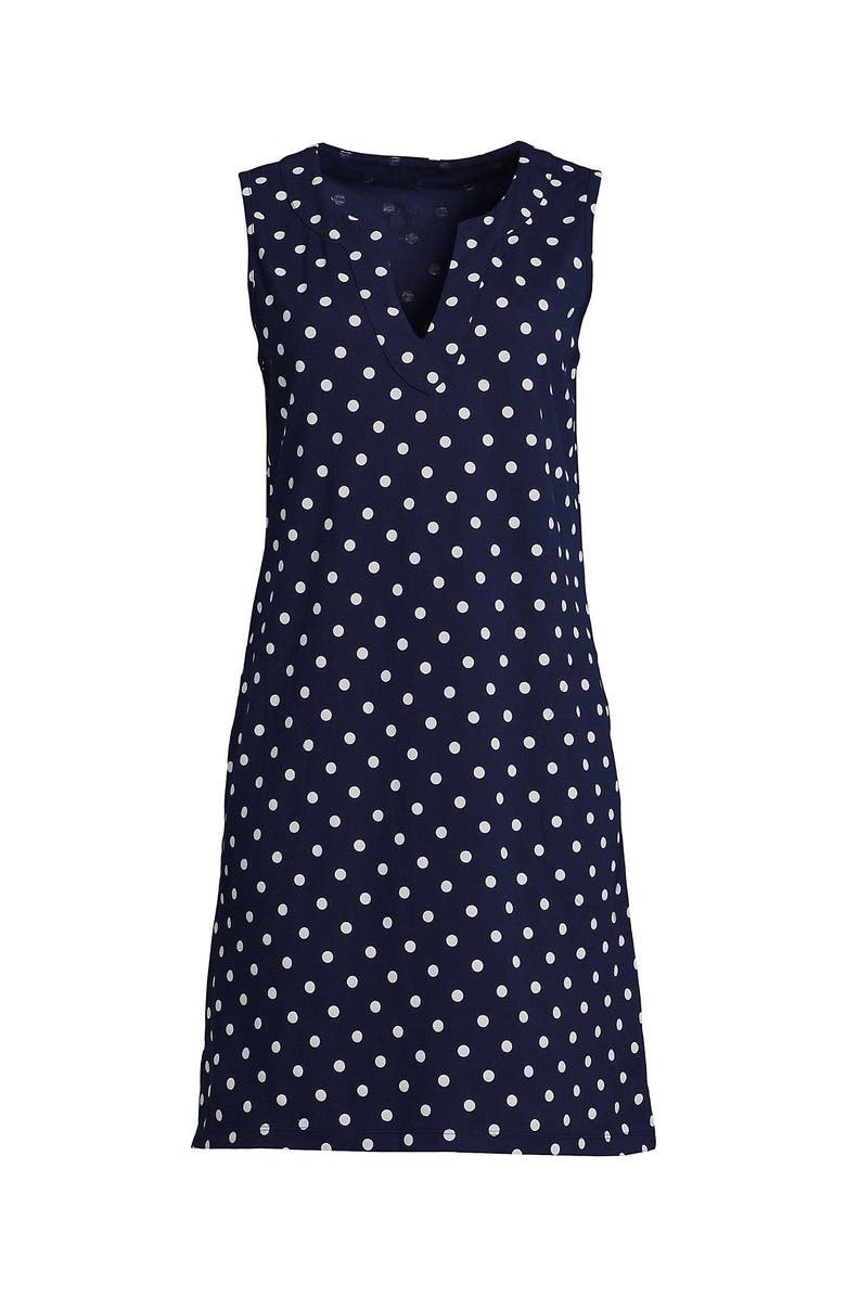 Lands' End Long Cotton Jersey Sleeveless Swim Cover-up Dress Print ...