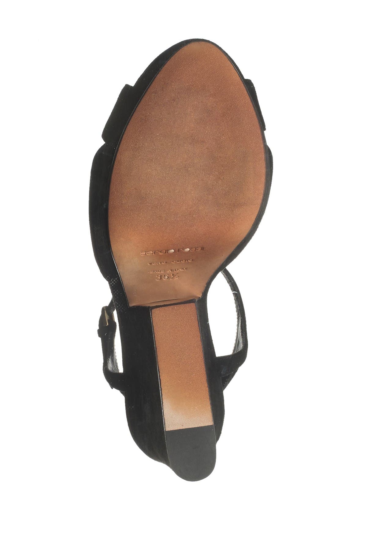 Sergio Rossi Suede T-Strap Wedge Sandal | Nordstromrack