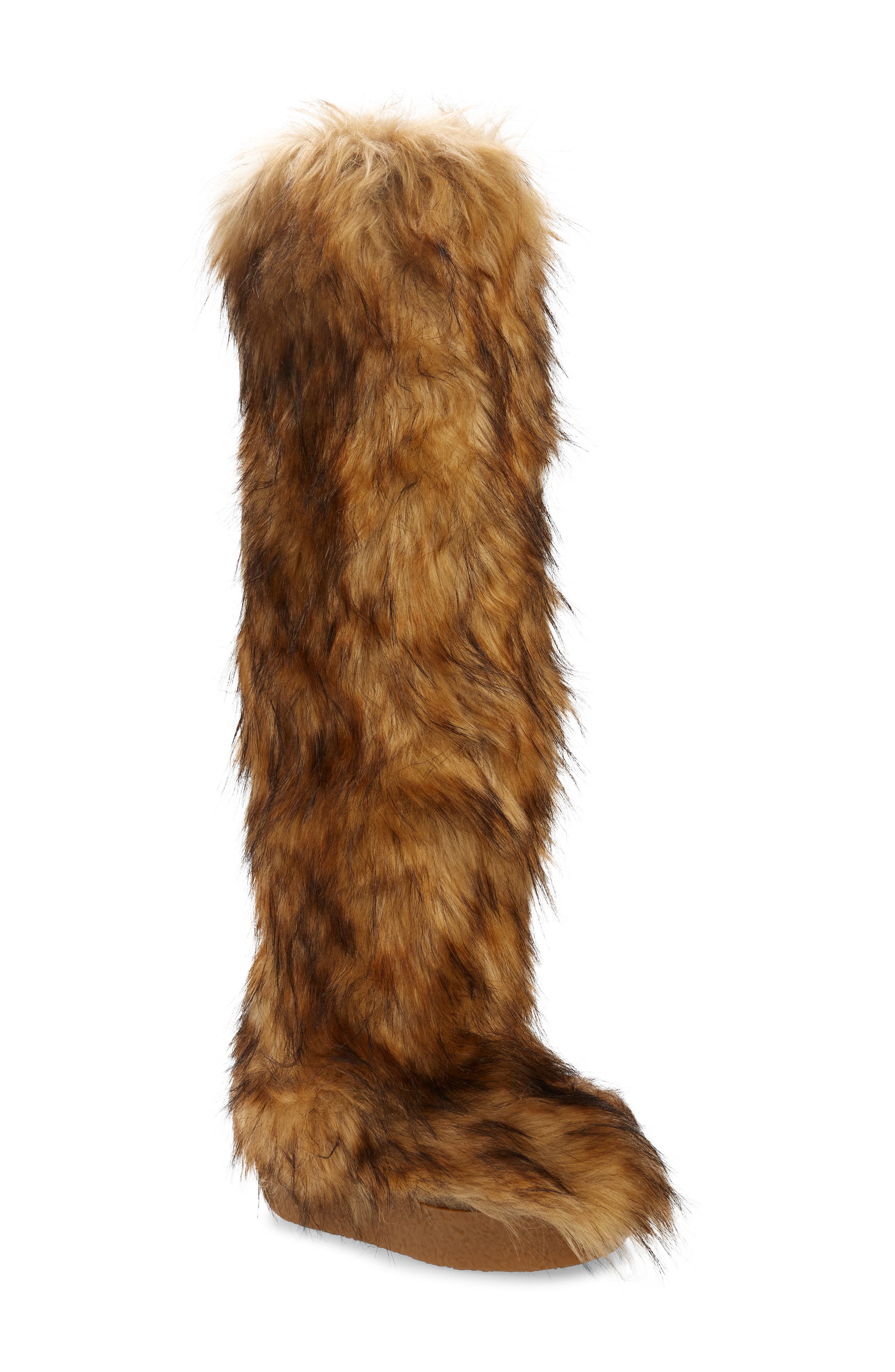 Jeffrey Campbell Fluffy Faux Fur Over the Knee Boot (Women) | Nordstromrack