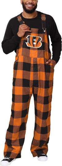 FOCO Men's FOCO Orange Cincinnati Bengals Big Logo Plaid Overalls ...
