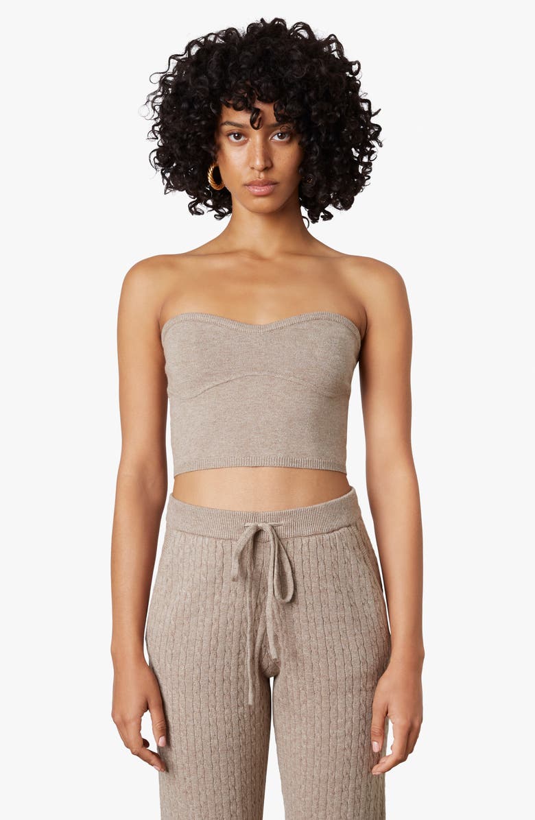 Nia Strapless Crop Top & Cable Knit Cardigan Twinset | Nordstromrack