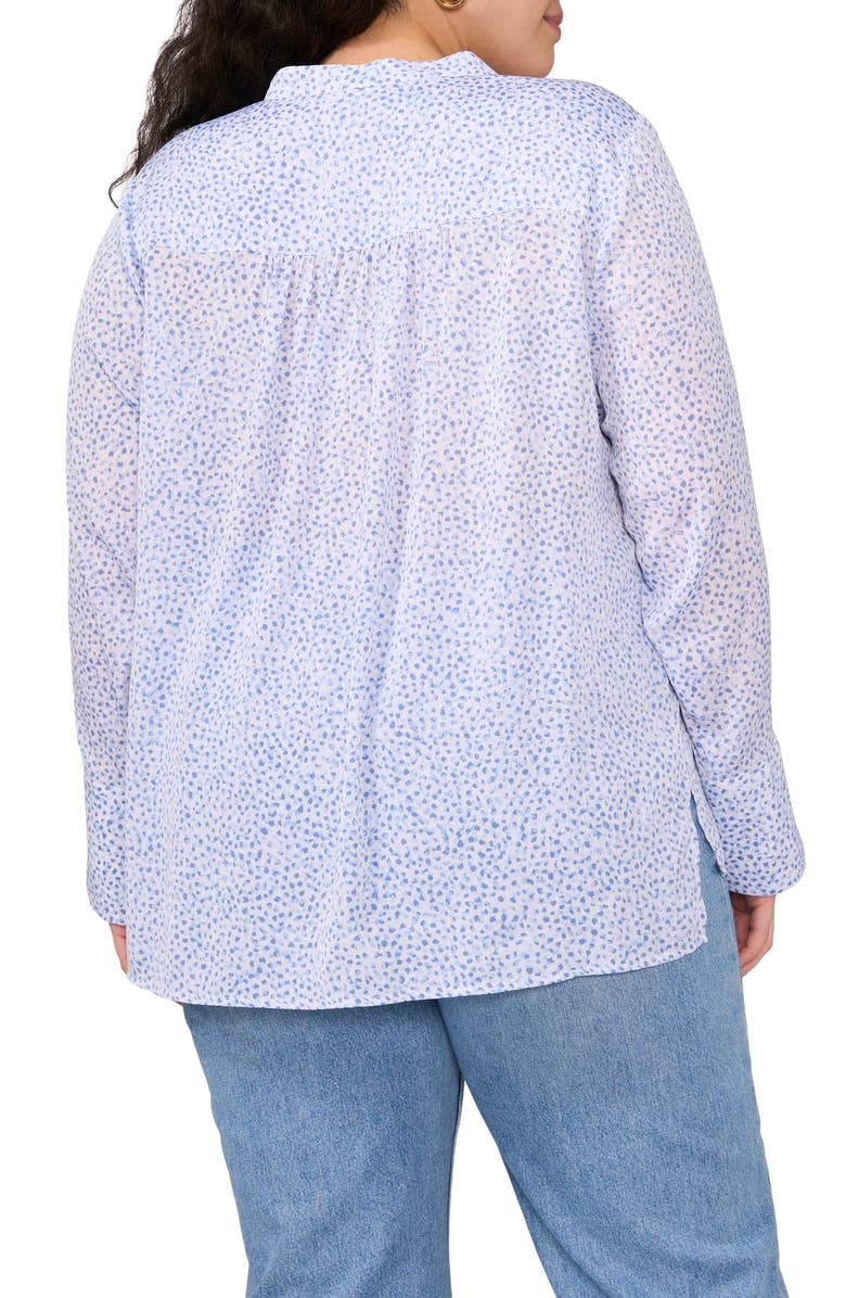 Vince Camuto Dot Print V-Neck Split Cuff Top | Nordstromrack