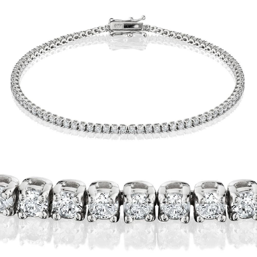 Bliss Diamond 2ct Lab Grown Diamond Tennis Bracelet 14K Gold 7" | Nordstrom
