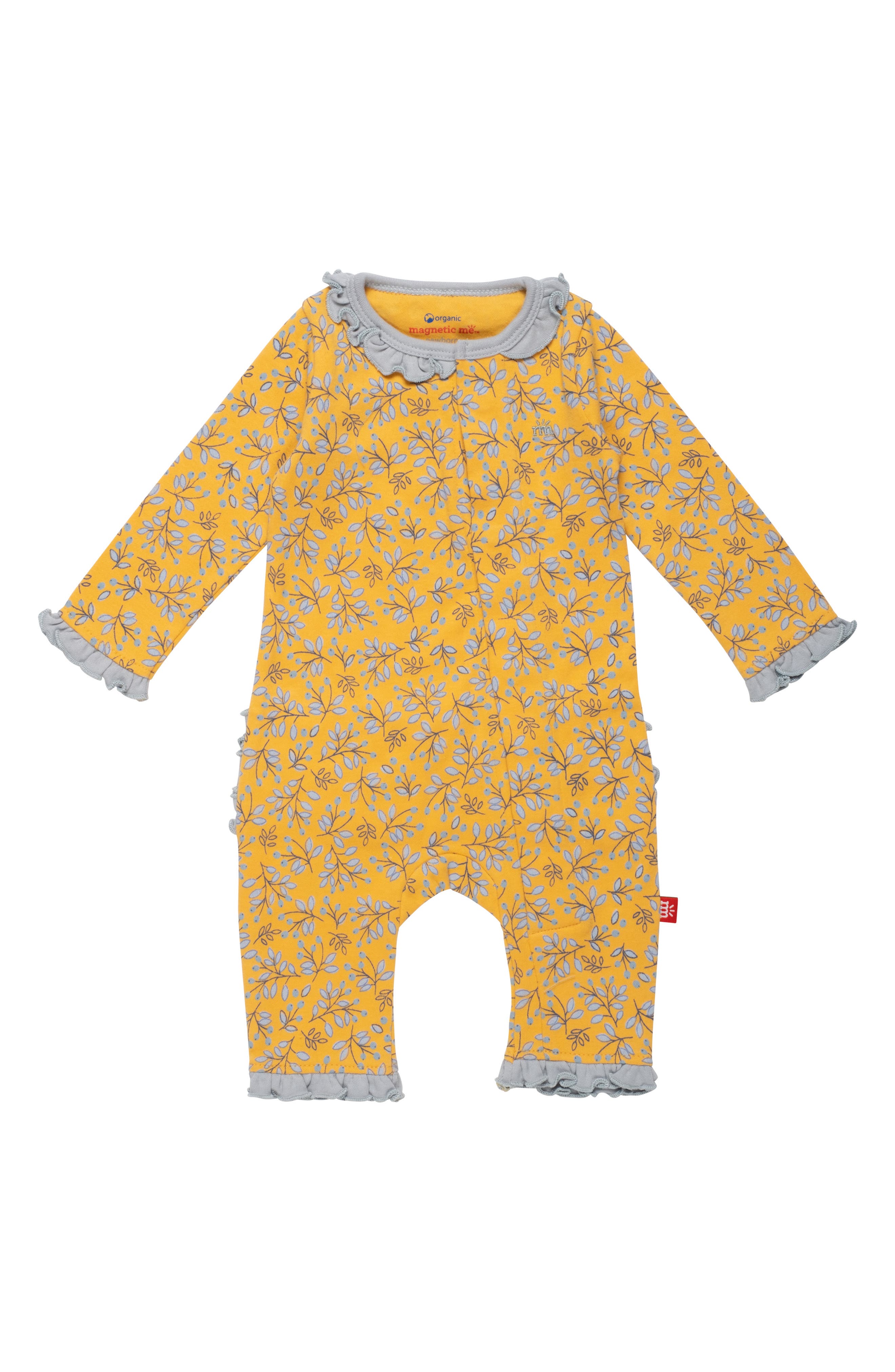 Magnetic Me Olive My Love Ruffle Cuff Magnetic Romper | Nordstromrack