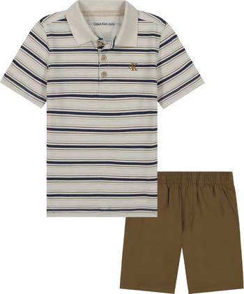 Calvin Klein Kids' Stripe Polo & Shorts Set | Nordstromrack