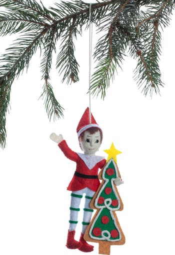 Silk Road Bazaar Handmade Elf Felted Wool Ornament | Nordstrom