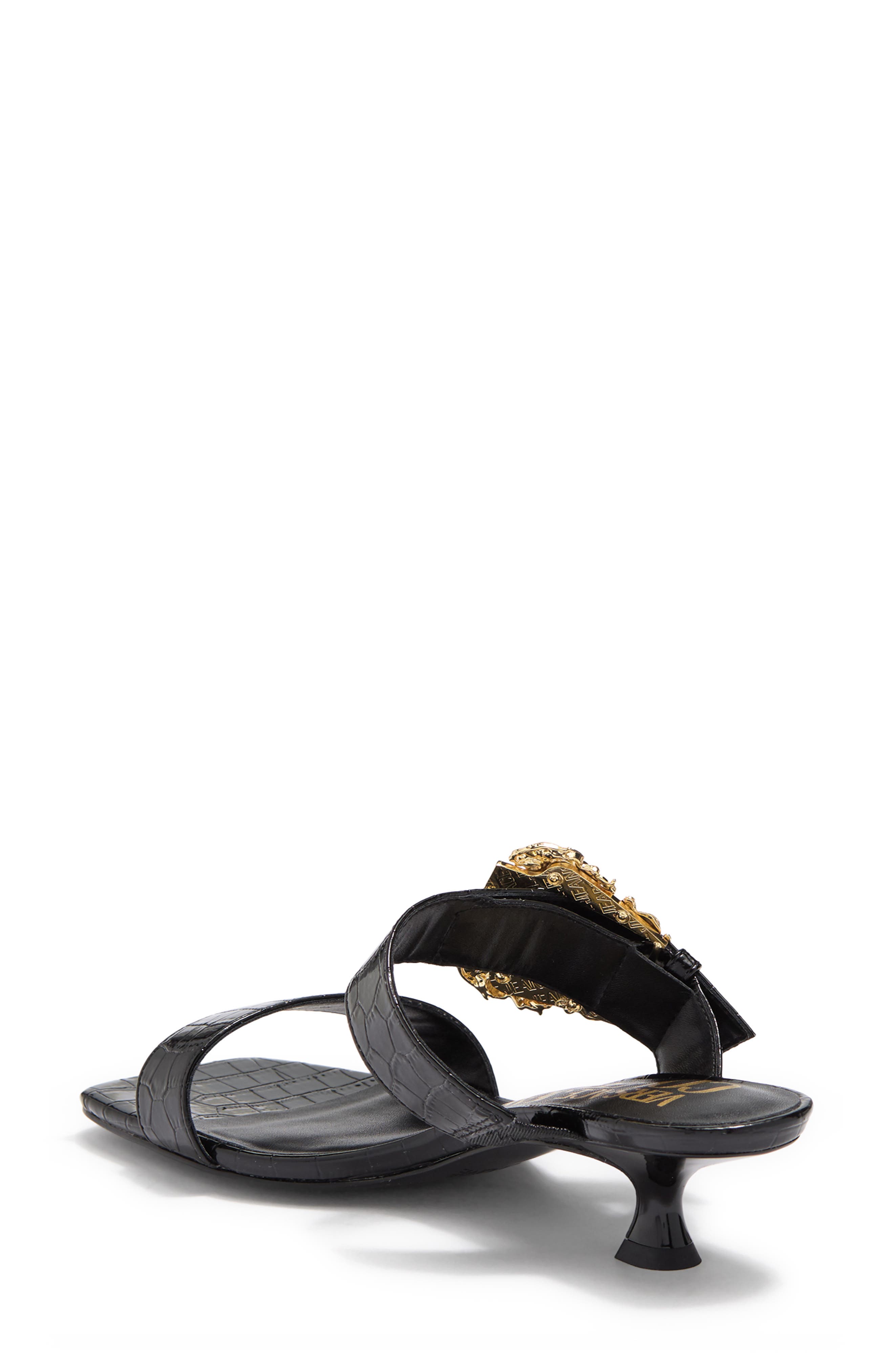 Versace Jeans Croc Embossed Buckled Sandal (Women) | Nordstromrack