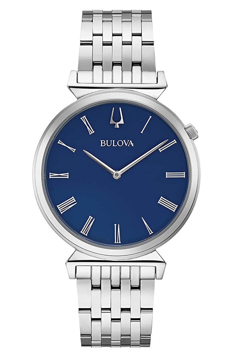 BULOVA Men's Regatta Blue Dial Roman Numerals Heritage Watch, 38mm ...