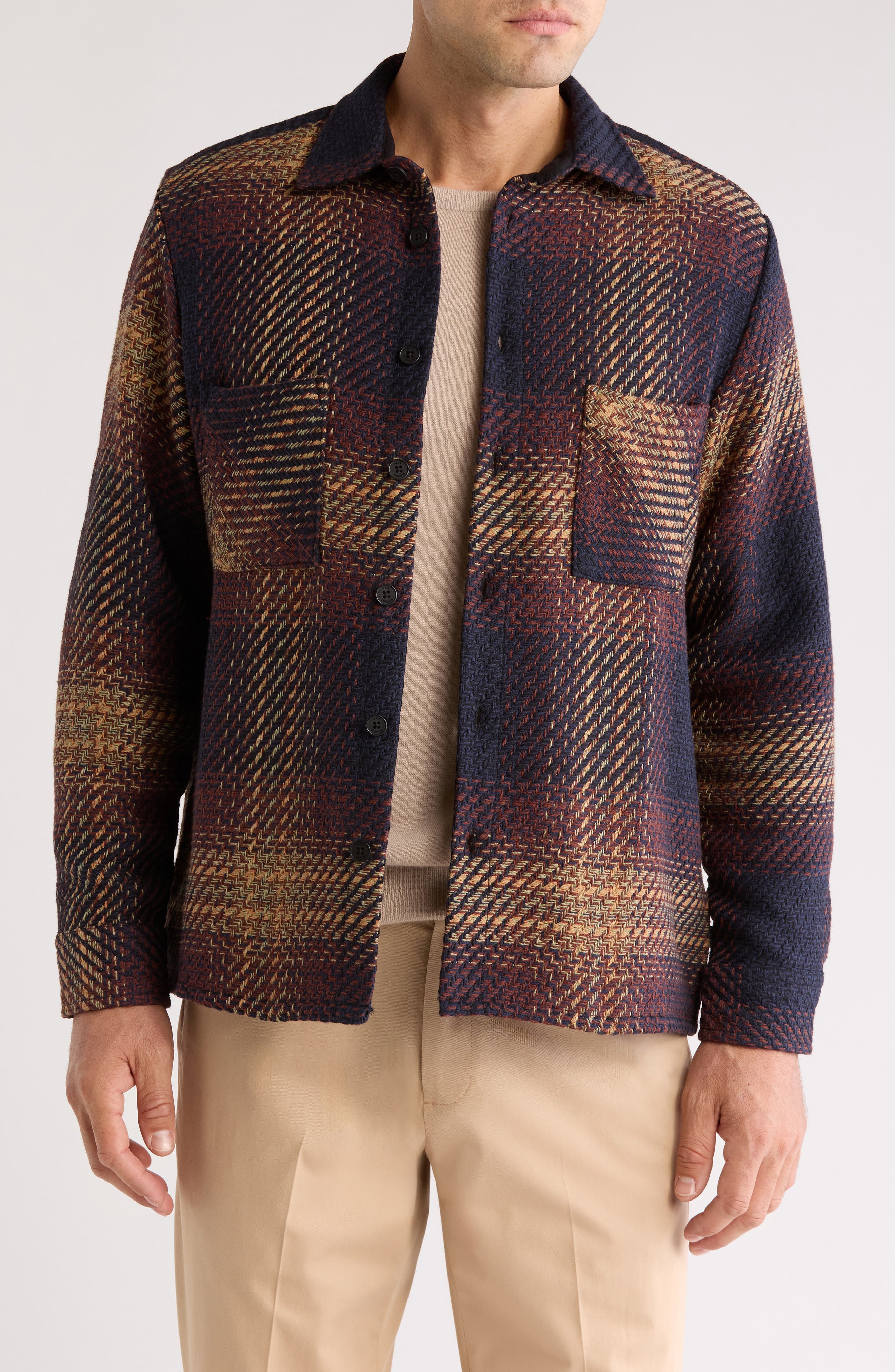 Wax London Whiting Plaid Button-Up Overshirt | Nordstrom