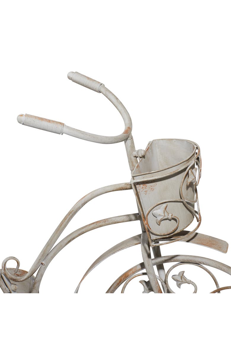 WILLOW ROW Silvertone Metal Indoor & Outdoor 3-Tier Bike Plant STand ...