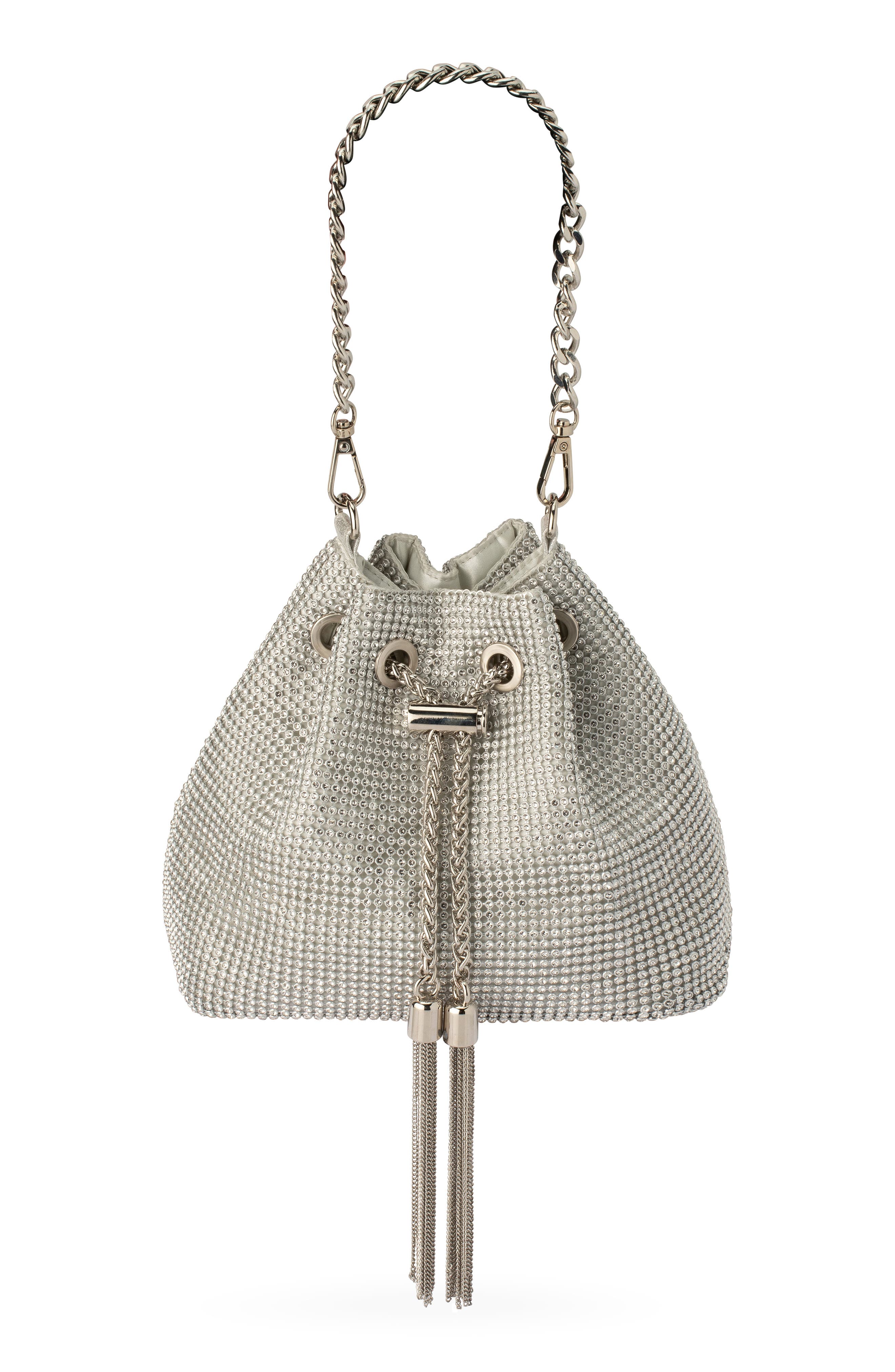 Olga Berg Sylvie Crystal Embellished Bucket Bag | Nordstrom