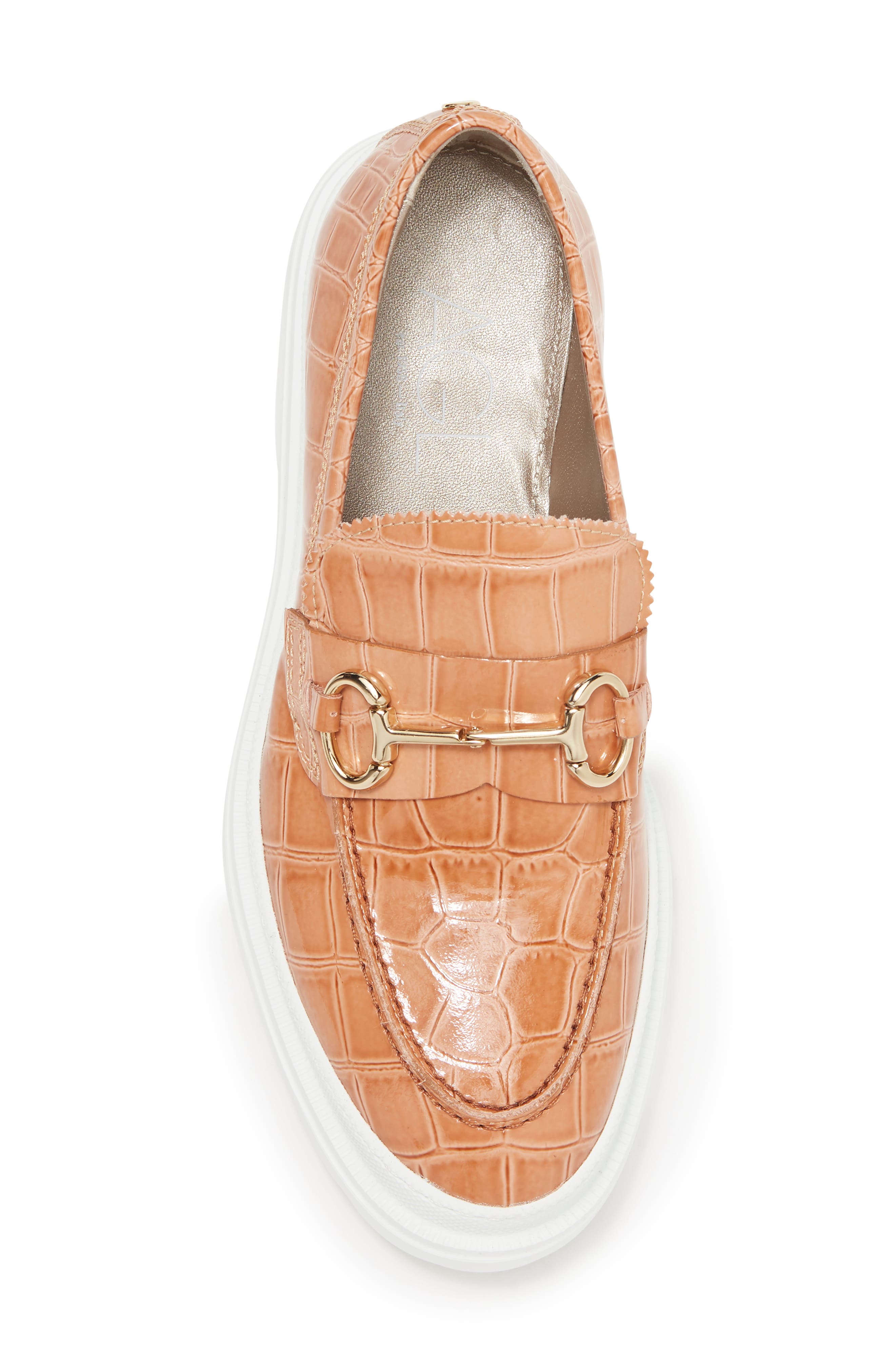 AGL Orietta Bit Croc-Embossed Leather Platform Loafer (Women ...