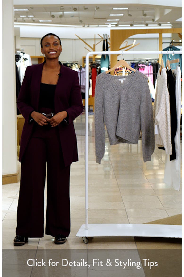 Oversize Pointelle V-Neck Sweater (Women) | Nordstromrack