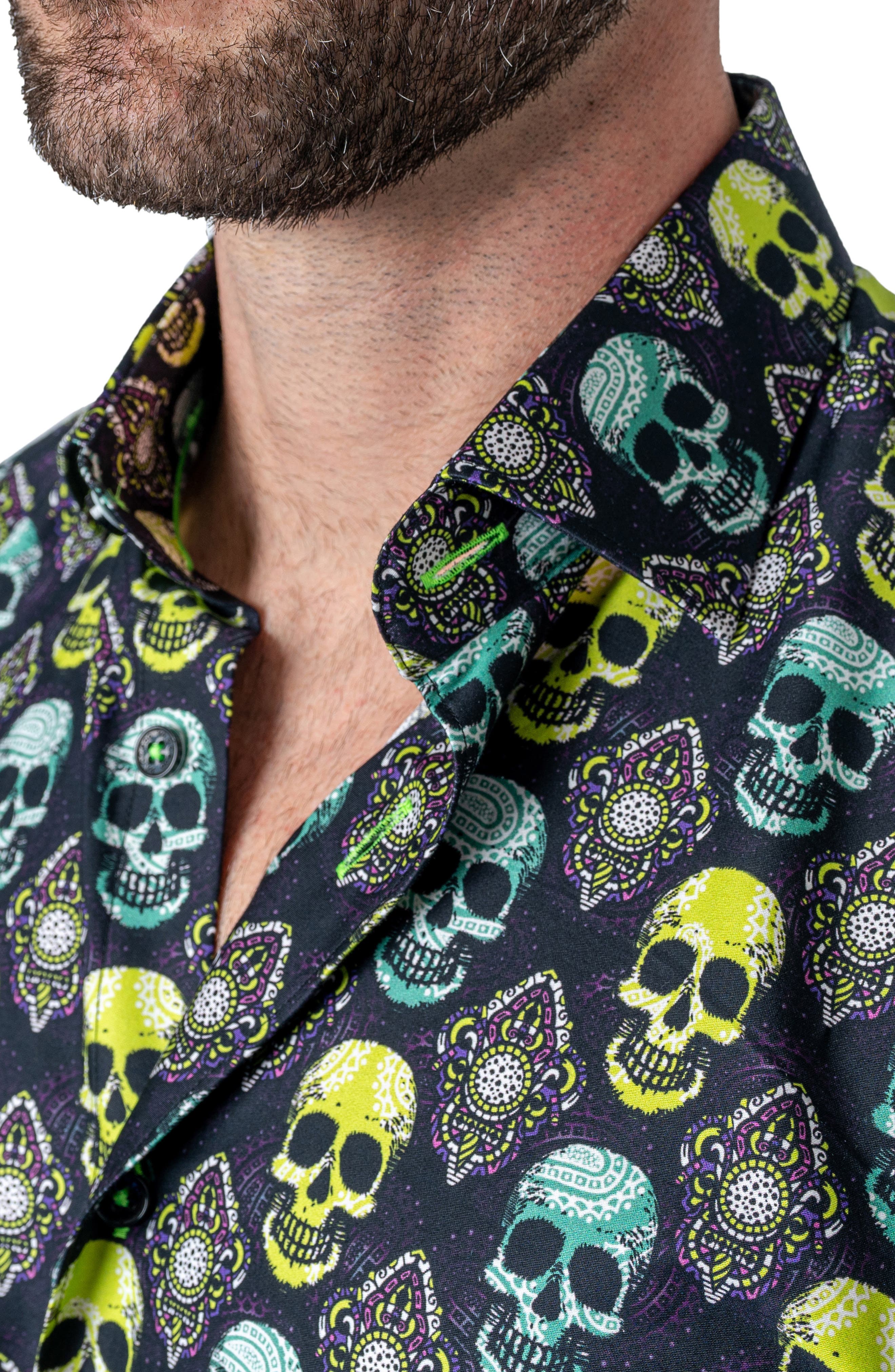 Maceoo Fibonacci Regular Fit Skull Button-Up Shirt (Men) | Nordstrom