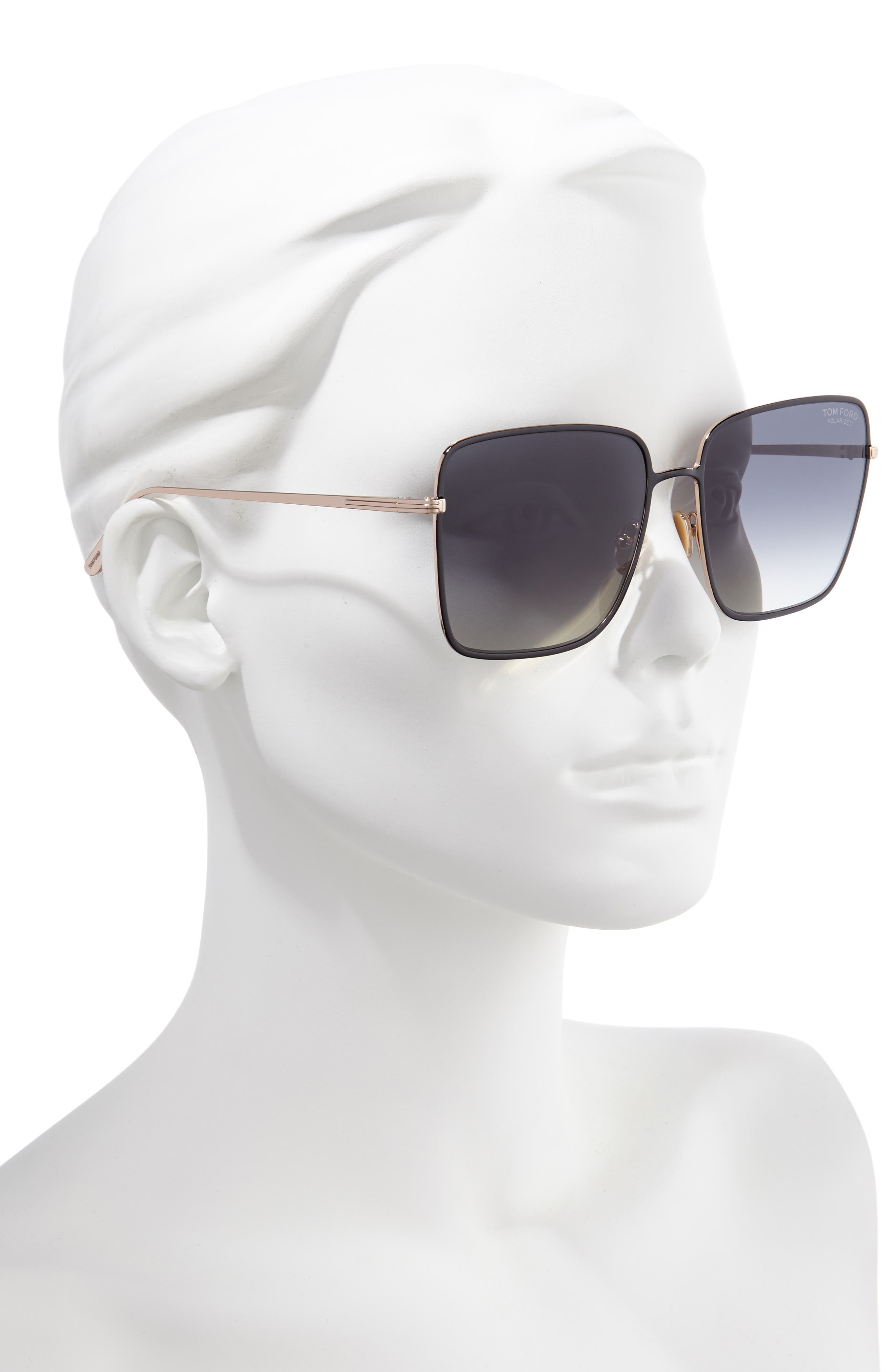 TOM FORD Heather 60mm Polarized Flat Front Square Sunglasses ...
