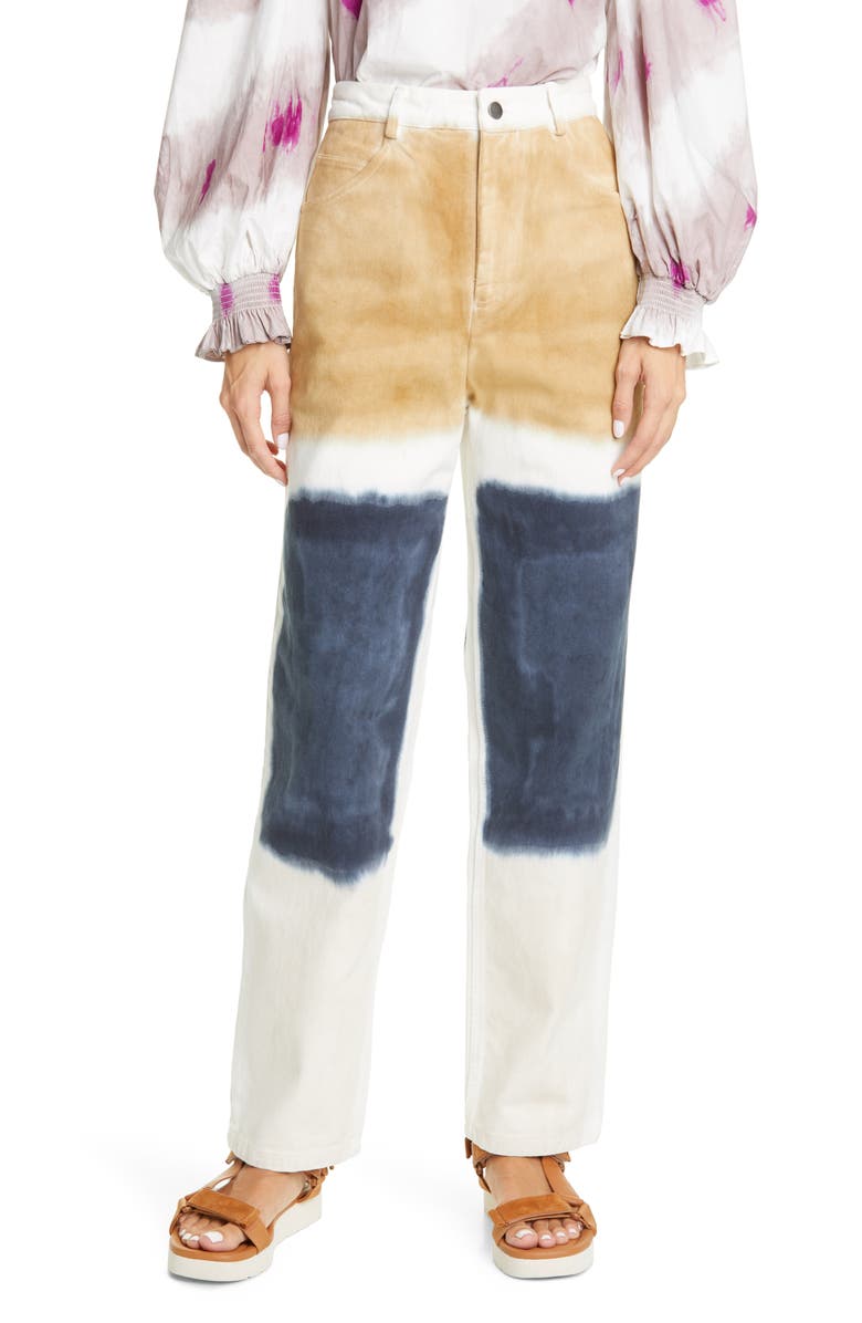 Sea Tandi Block Dye High Waist Straight Leg Twill Pants | Nordstromrack