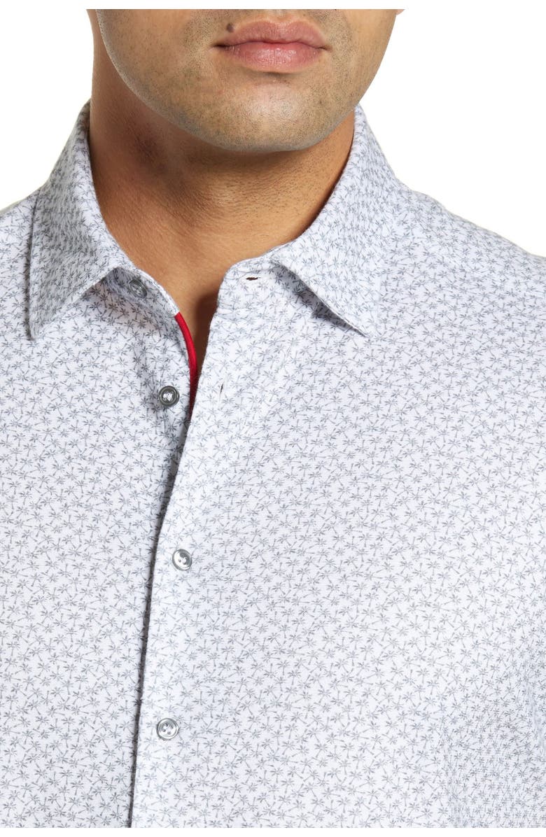 Stone Rose Palm Tree Print Regular Fit Short Sleeve Shirt | Nordstromrack