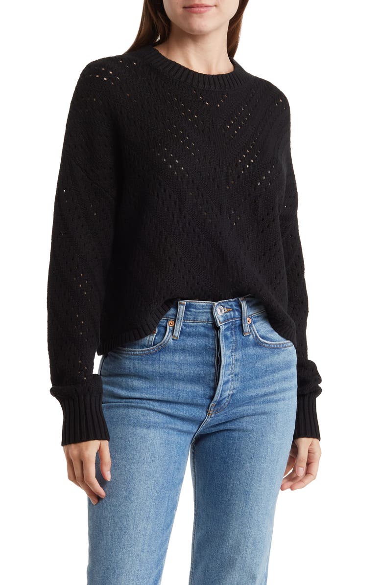 French Connection Mozart Chevron Cotton Sweater | Nordstromrack