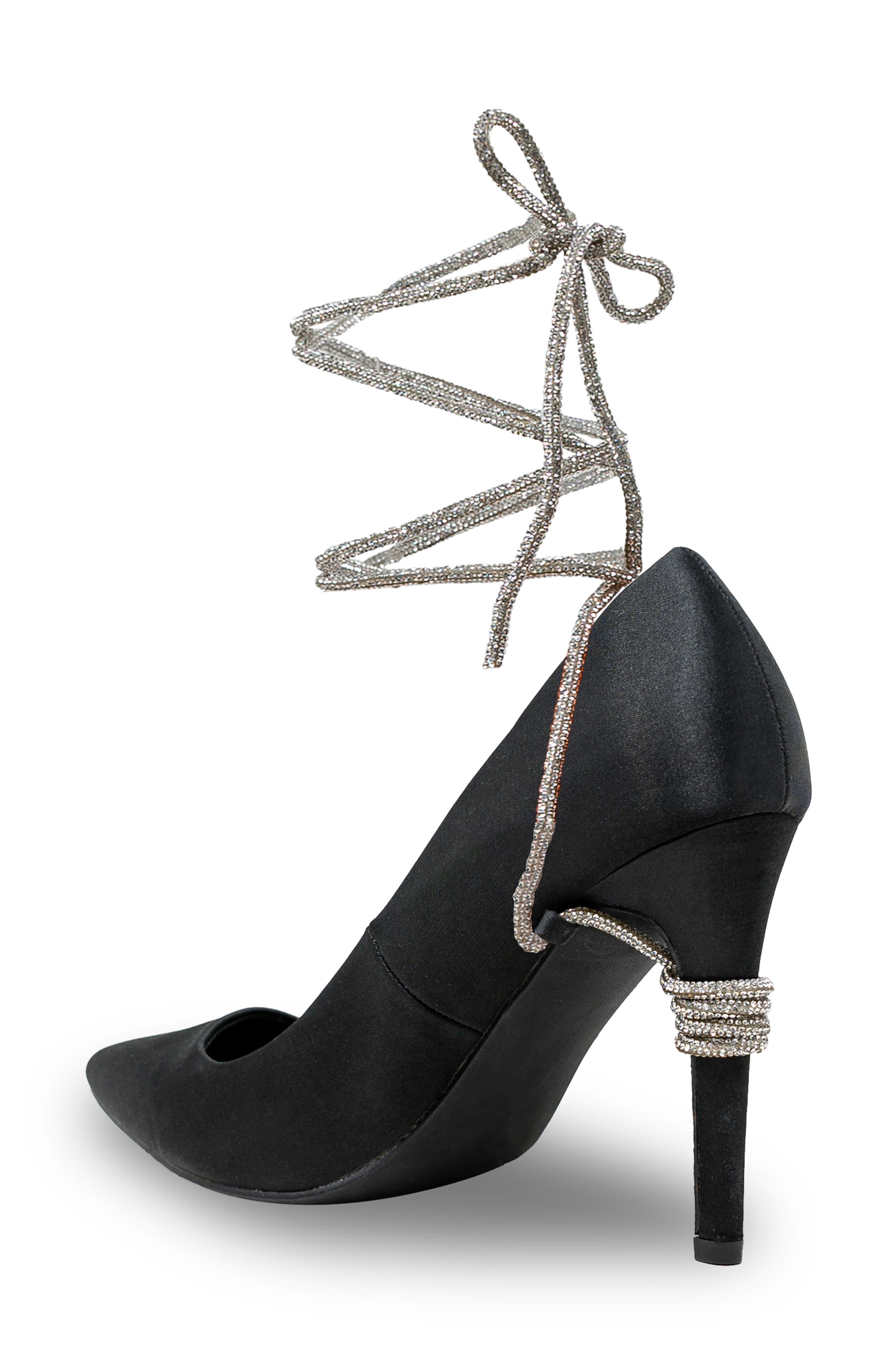 CHASE AND CHLOE Lala Rhinestone Wrap Pump (Women) | Nordstromrack