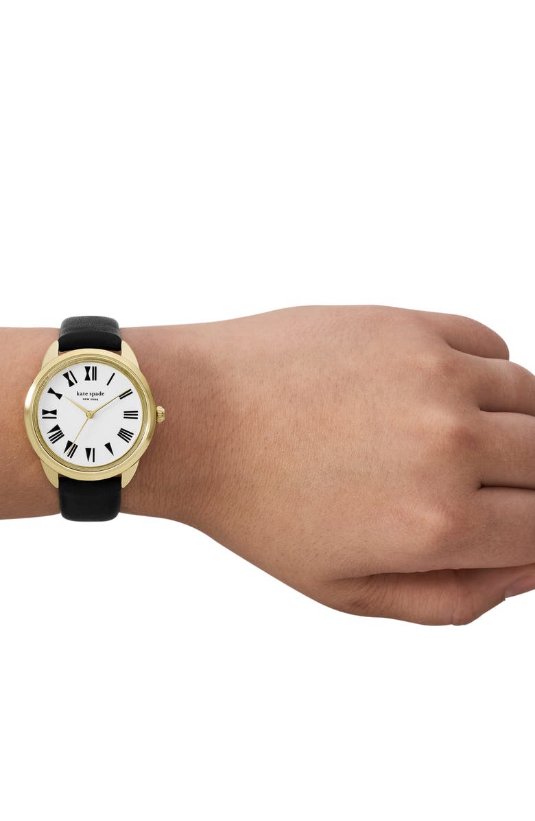 Kate Spade New York crosstown leather strap watch, 34mm | Nordstromrack