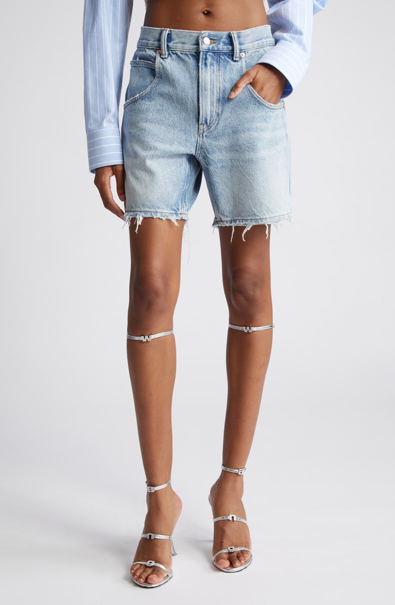 Alexander Wang Fray Hem Loose Fit Denim Shorts | Nordstrom