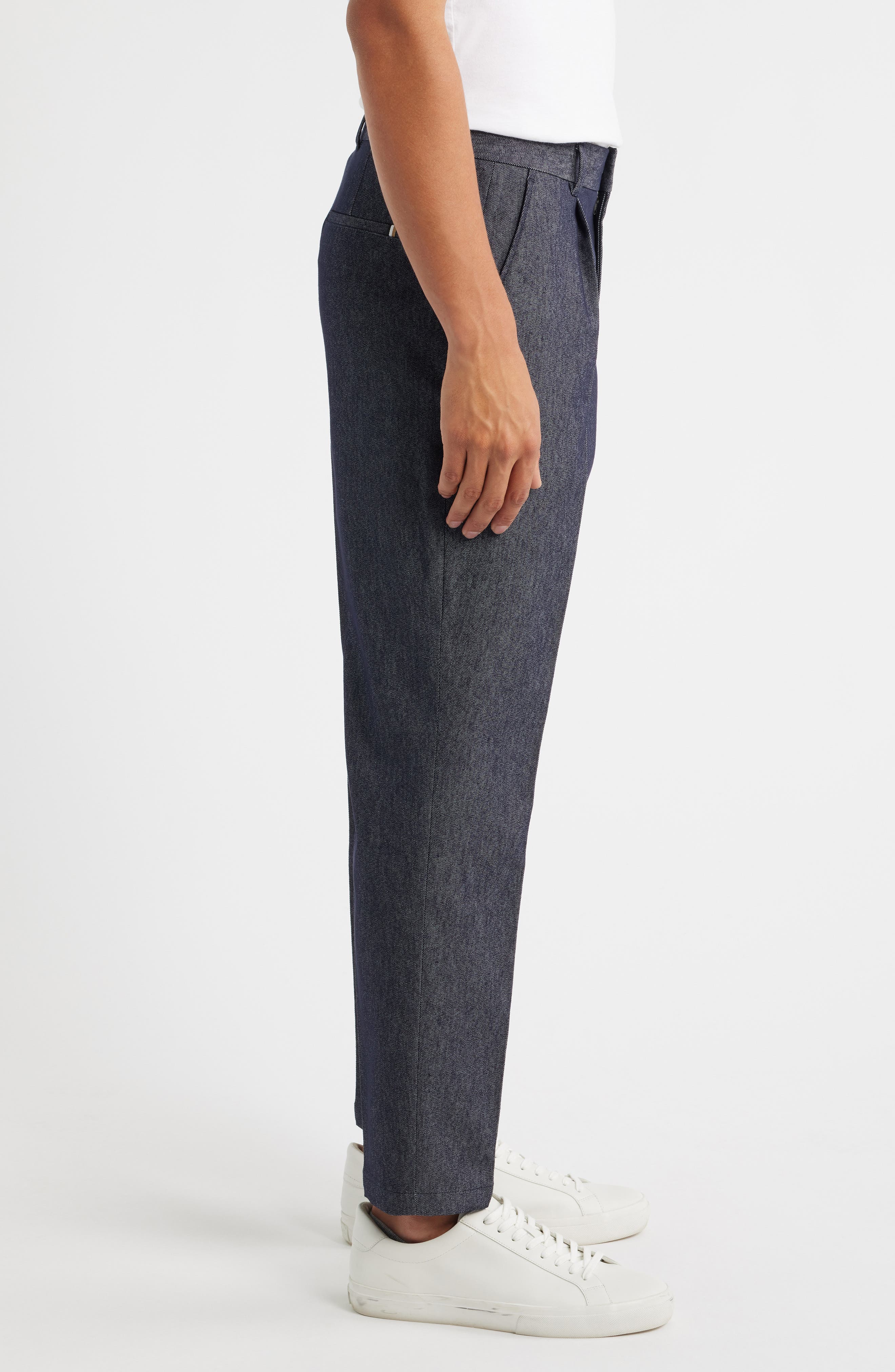 BOSS Perin Pleated Stretch Cotton & Virgin Wool Pants | Nordstromrack