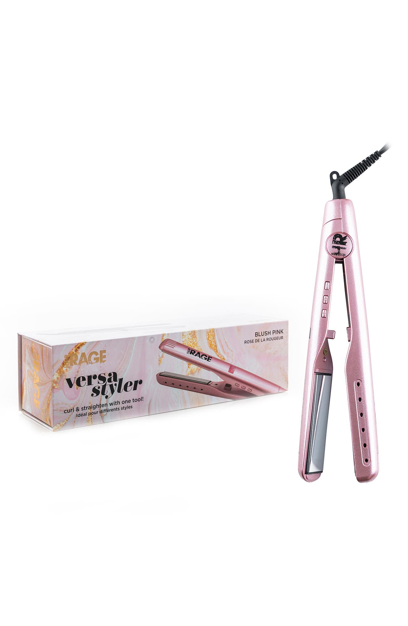 HAIR RAGE 2-in-1 Versa-Styler Straight and Curl 1" Titanium Flat Iron ...