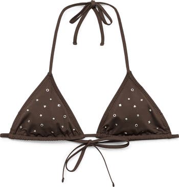 MANGO Studded Triangle Bikini Top | Nordstrom