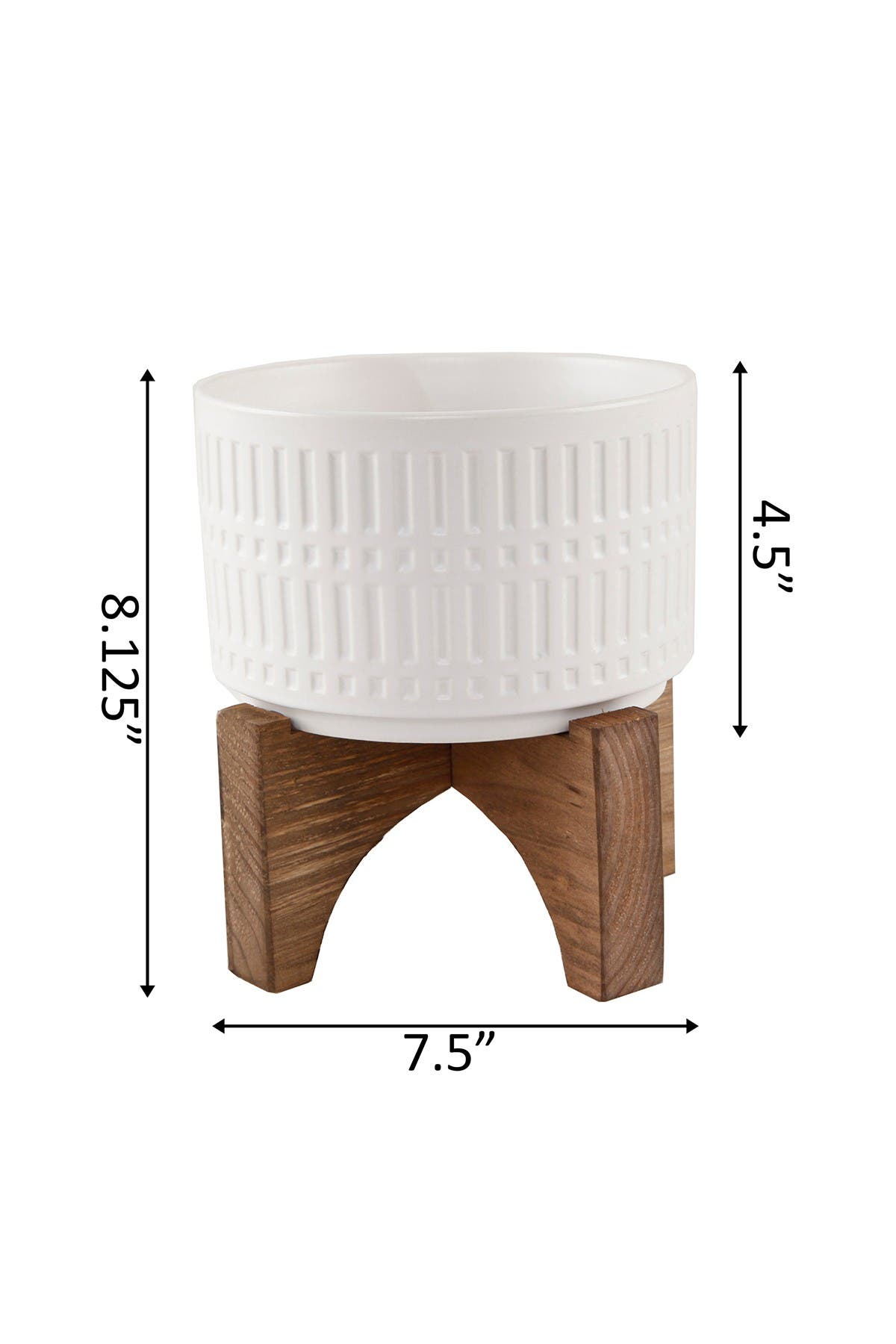 FLORA BUNDA 7" Roman Ceramic Pot on Wood Stand | Nordstromrack