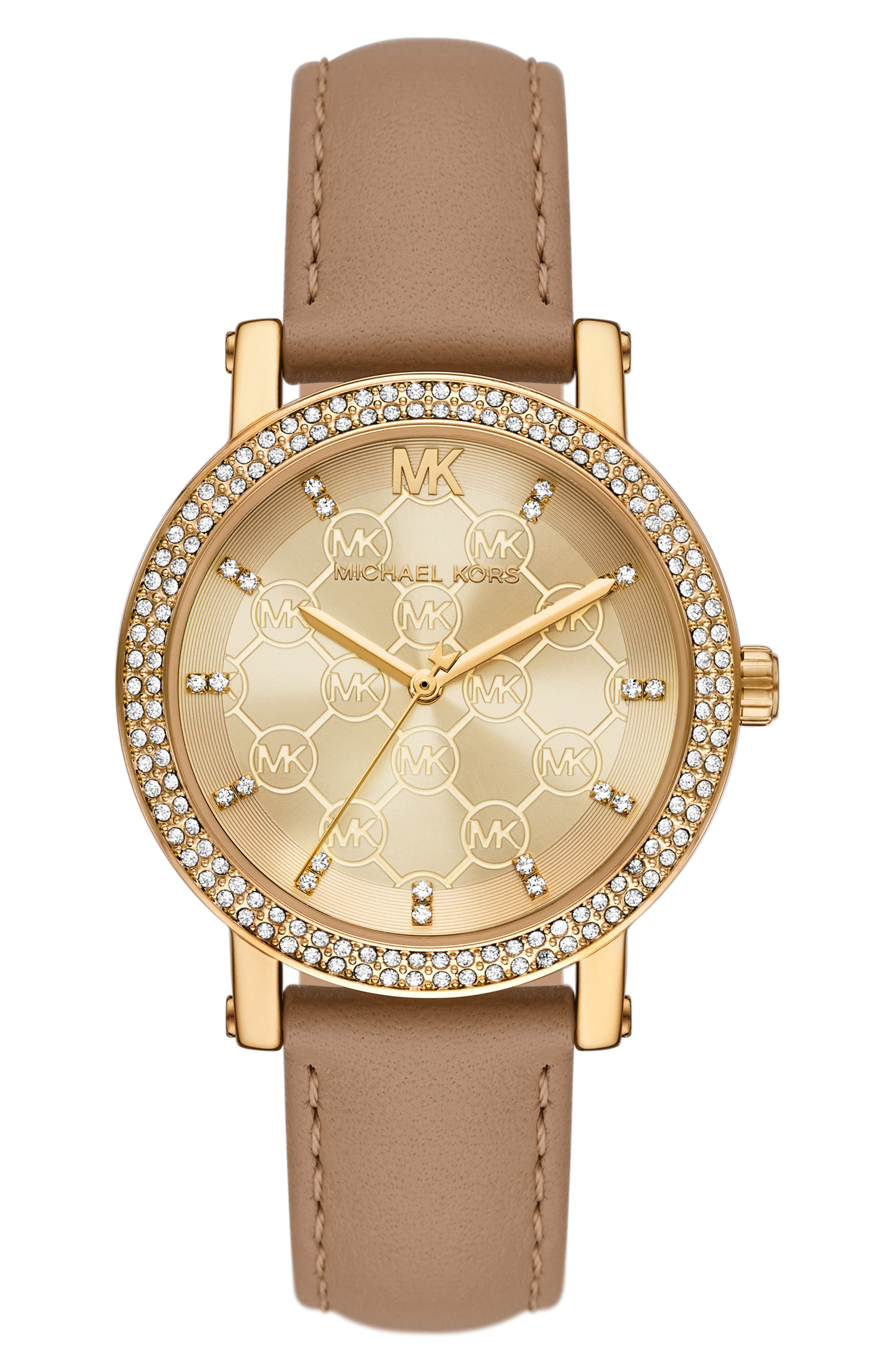Michael Kors Corey Leather Strap Watch, 28mm | Nordstromrack